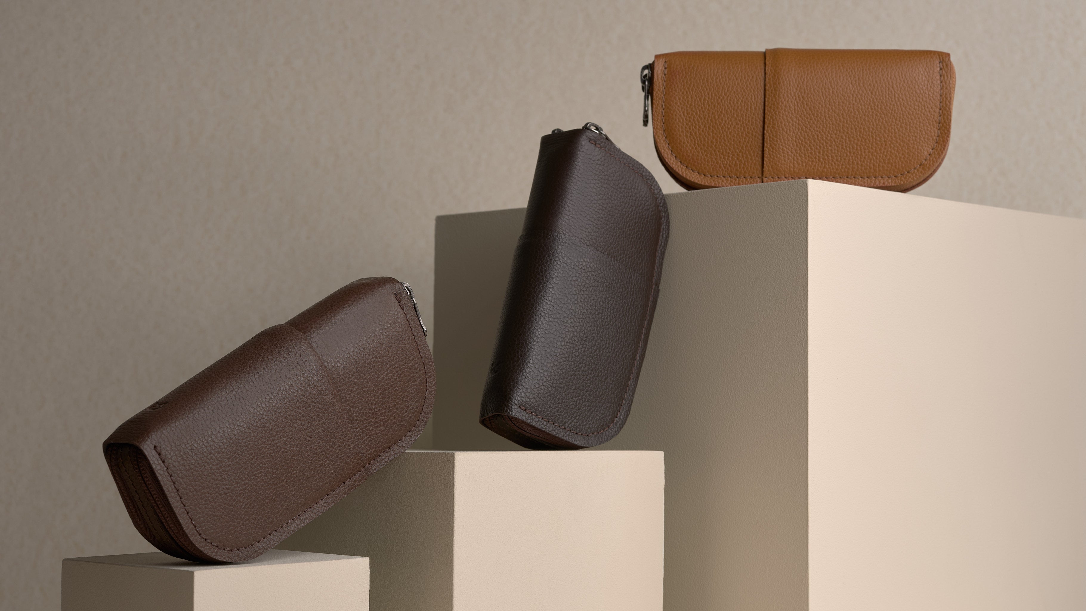 Double Leather Glasses Case & Sunglass Travel Holder - Capra Leather