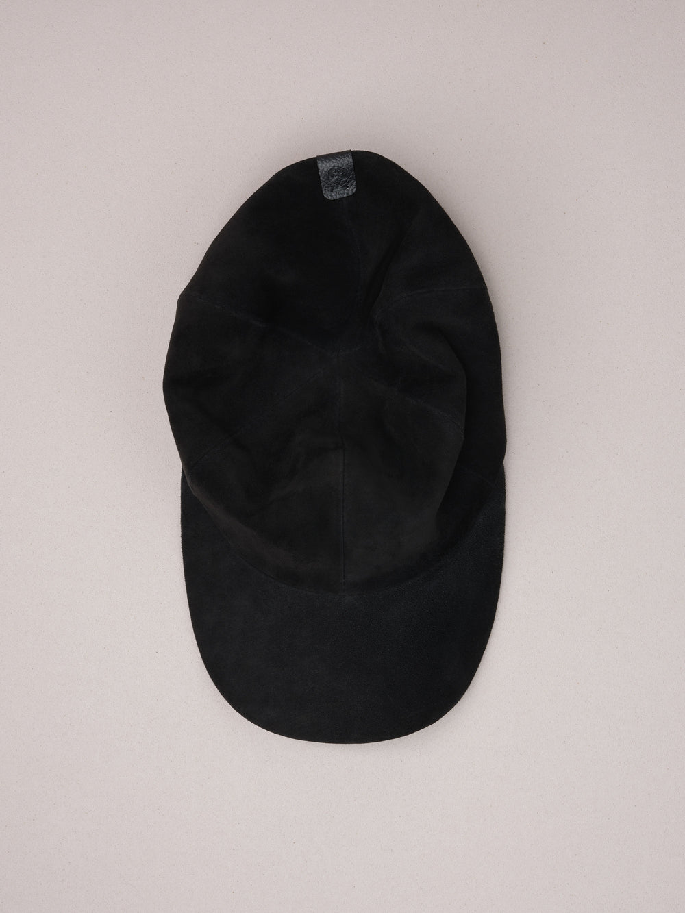 Black Suede Cap by Capra Leather