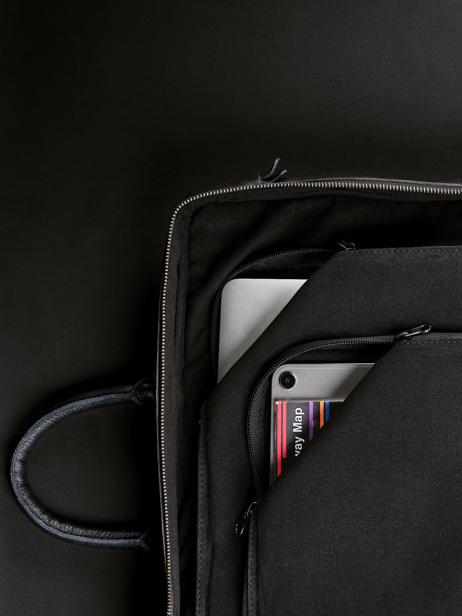 Briefcase Backpack · Black by Capra Leather