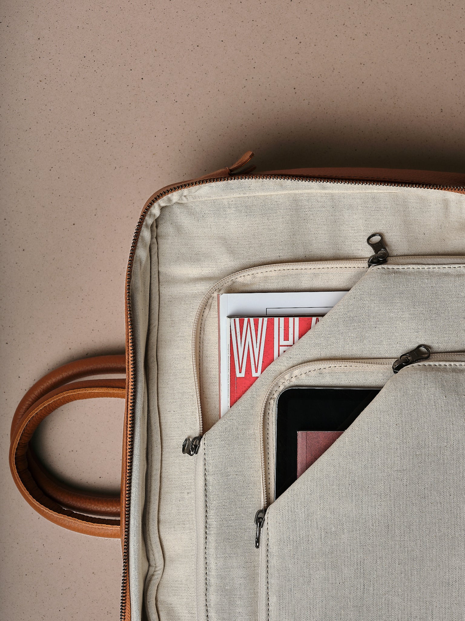 Briefcase Backpack · Tan by Capra Leather