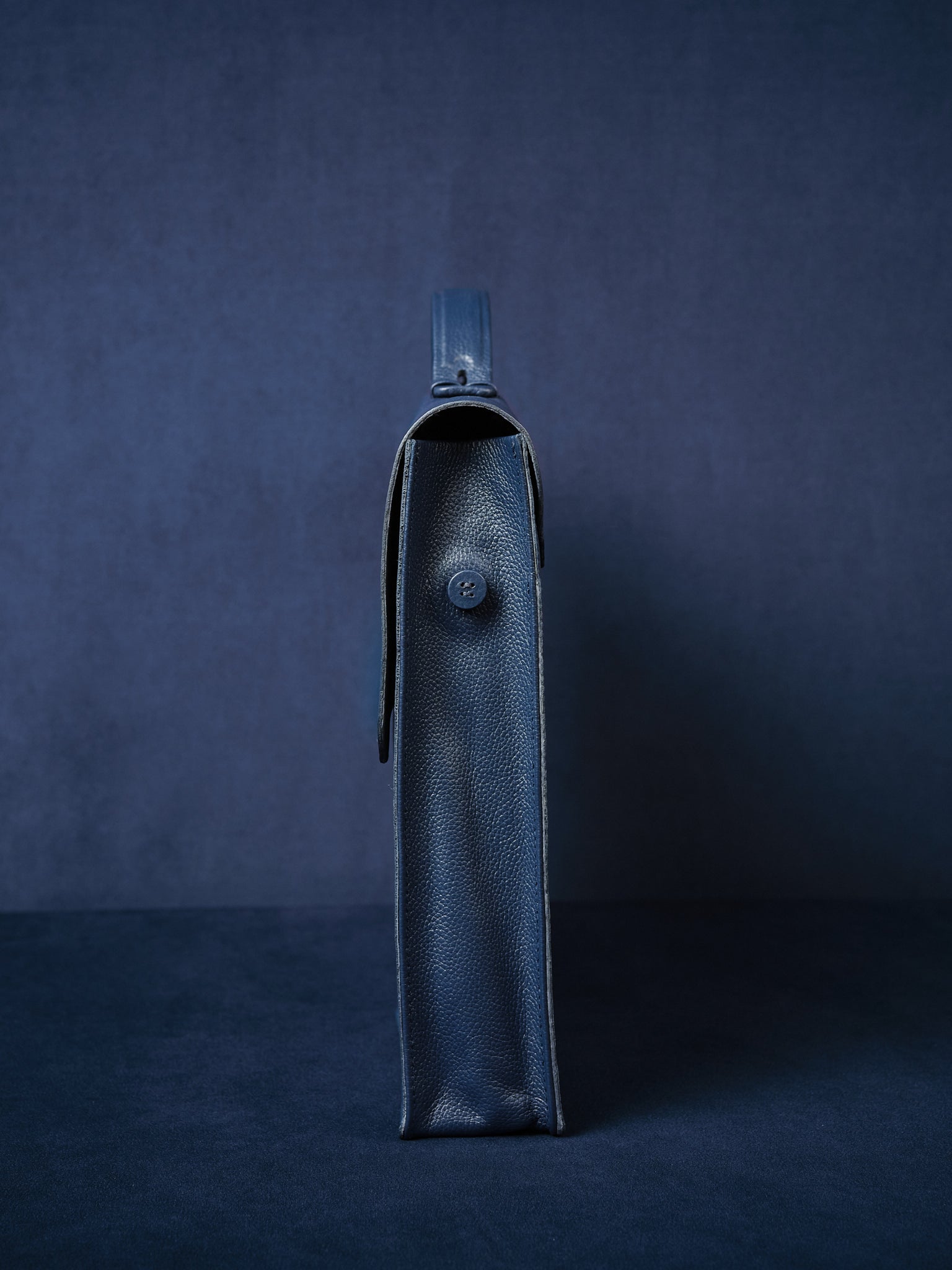 Valet Button Portfolio Briefcase · Navy by Capra Leather