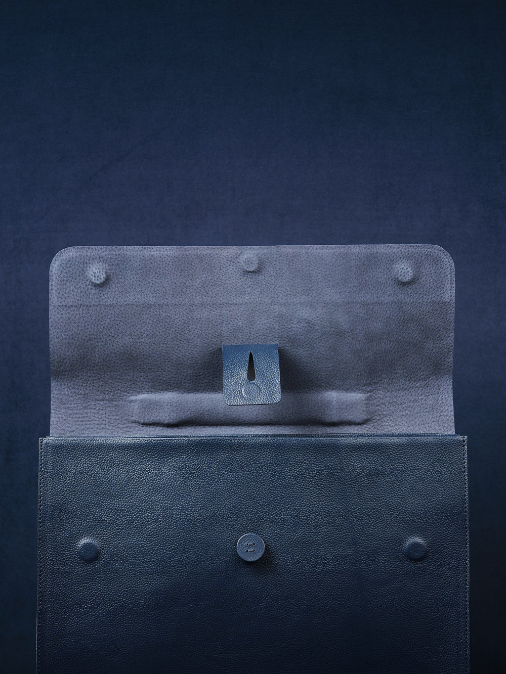 Valet Button Portfolio Briefcase · Navy by Capra Leather