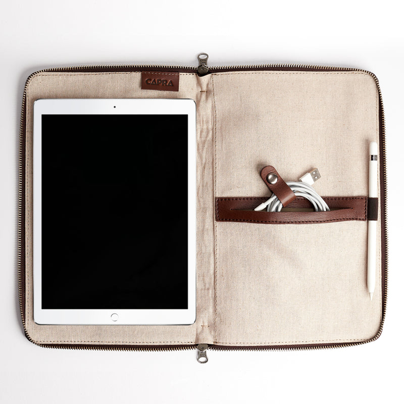 Handmade Muze Laptop Document Portfolio · Brown by Capra Leather