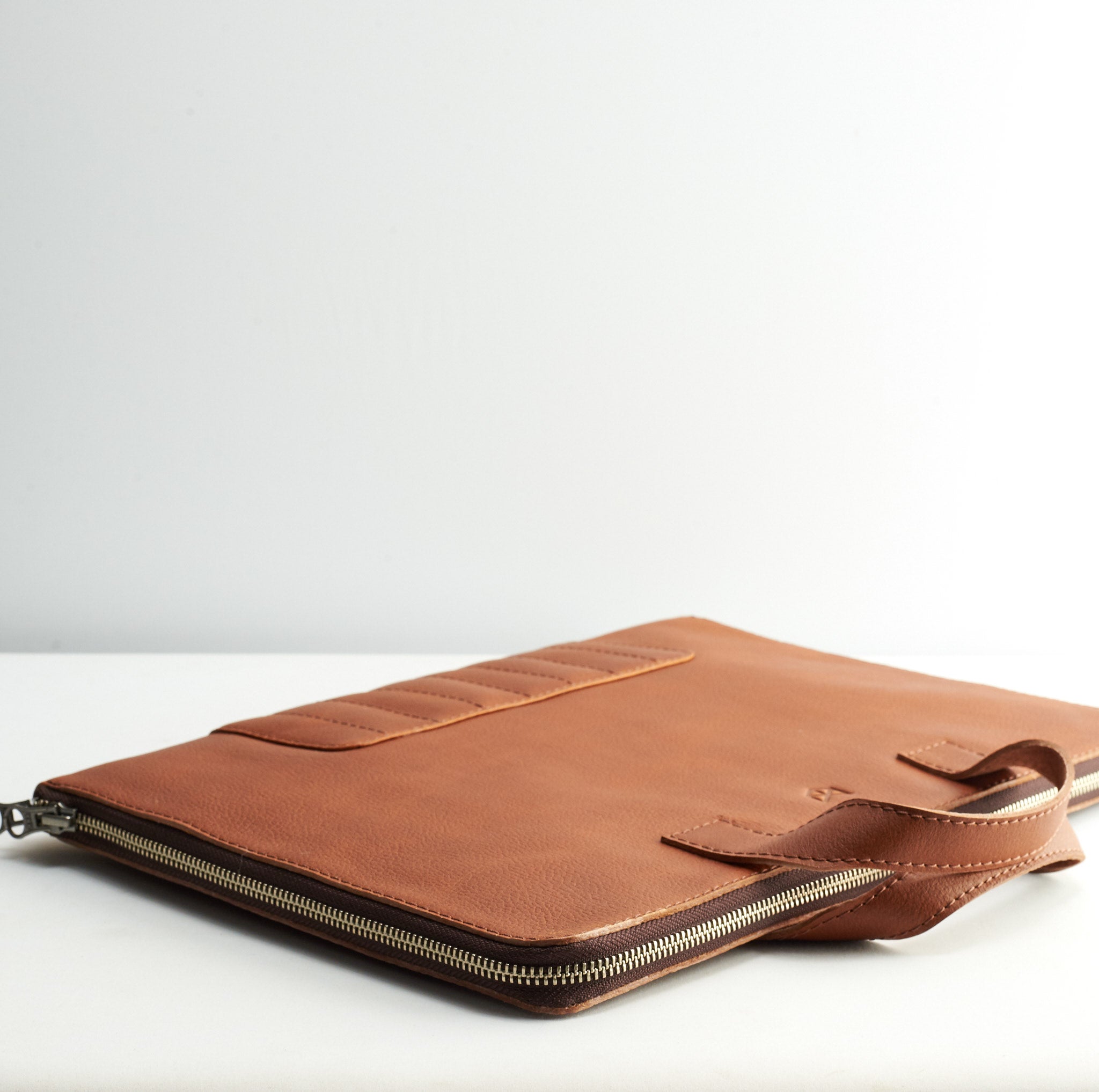 Handmade Laptop Portfolio Case · Tan by Capra Leather