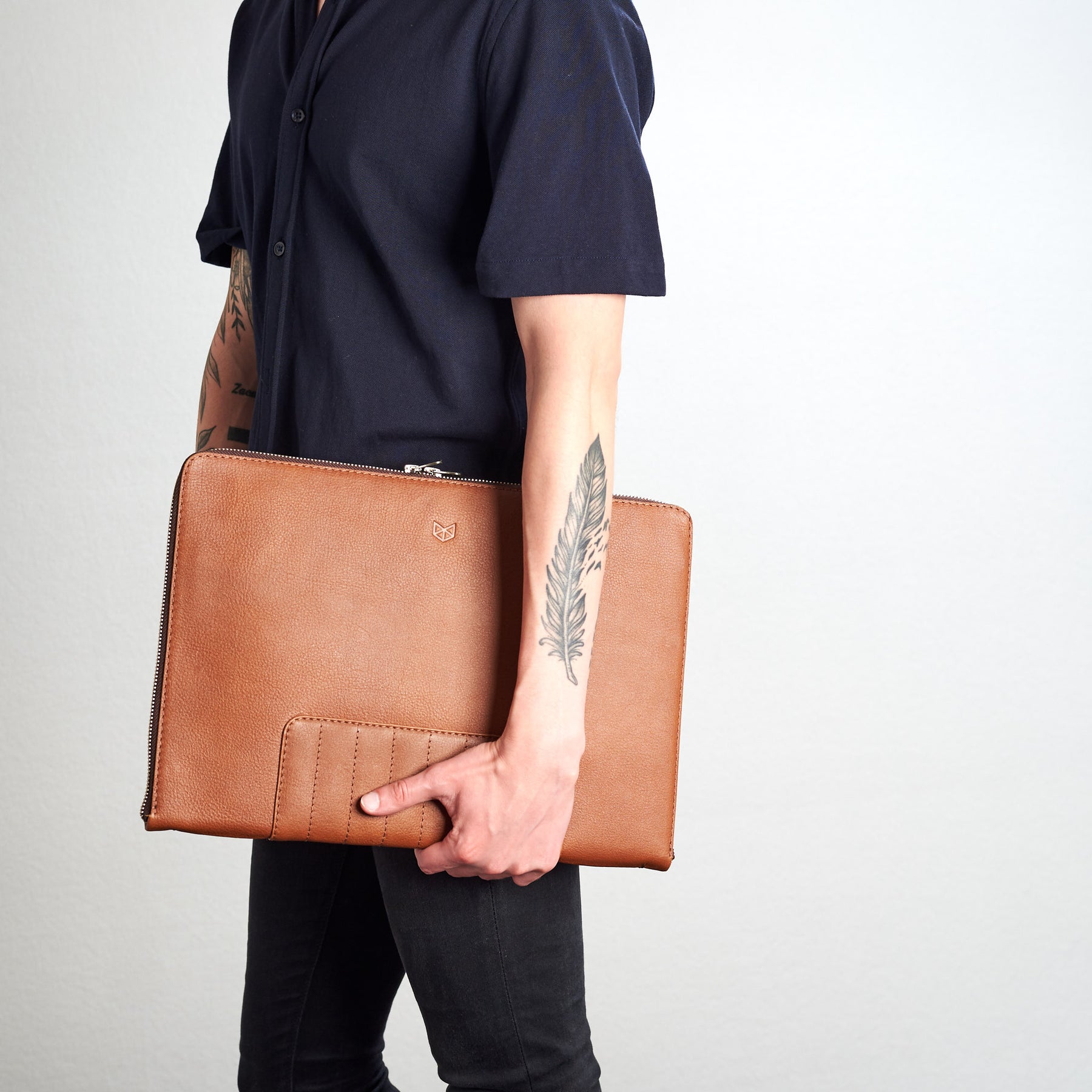 Handmade Laptop Portfolio Case · Tan by Capra Leather