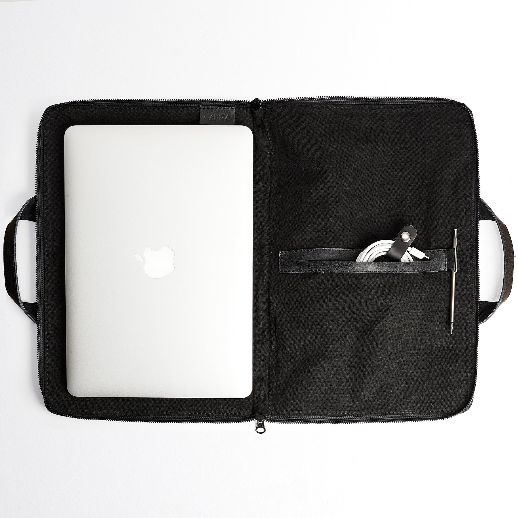 Handmade Muze Laptop Portfolio Case · Black by Capra Leather