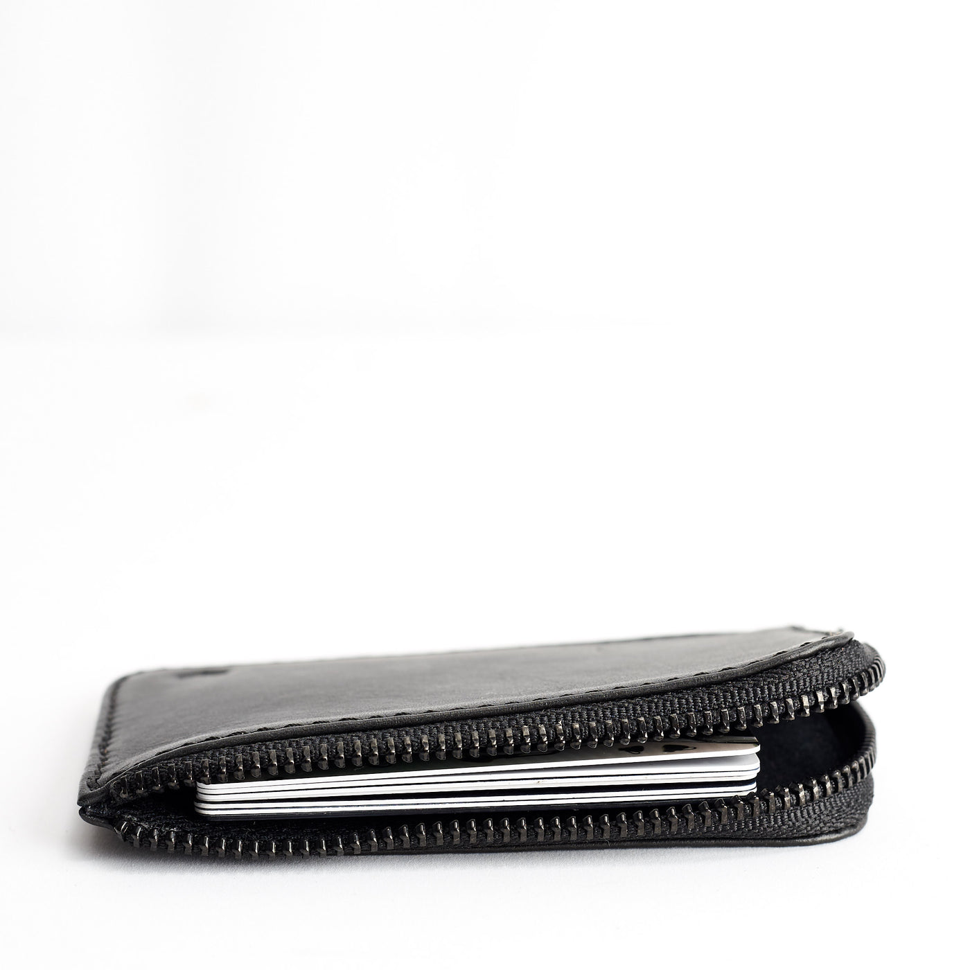 Handmade Zipper Card Holder · Black by Capra Leather