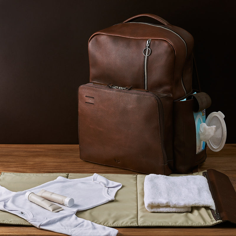 Diaper Bag Backpack · Brown by Capra Leather