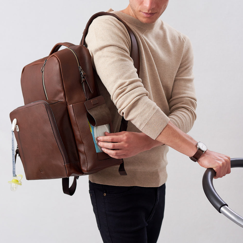 Diaper Bag Backpack · Brown by Capra Leather