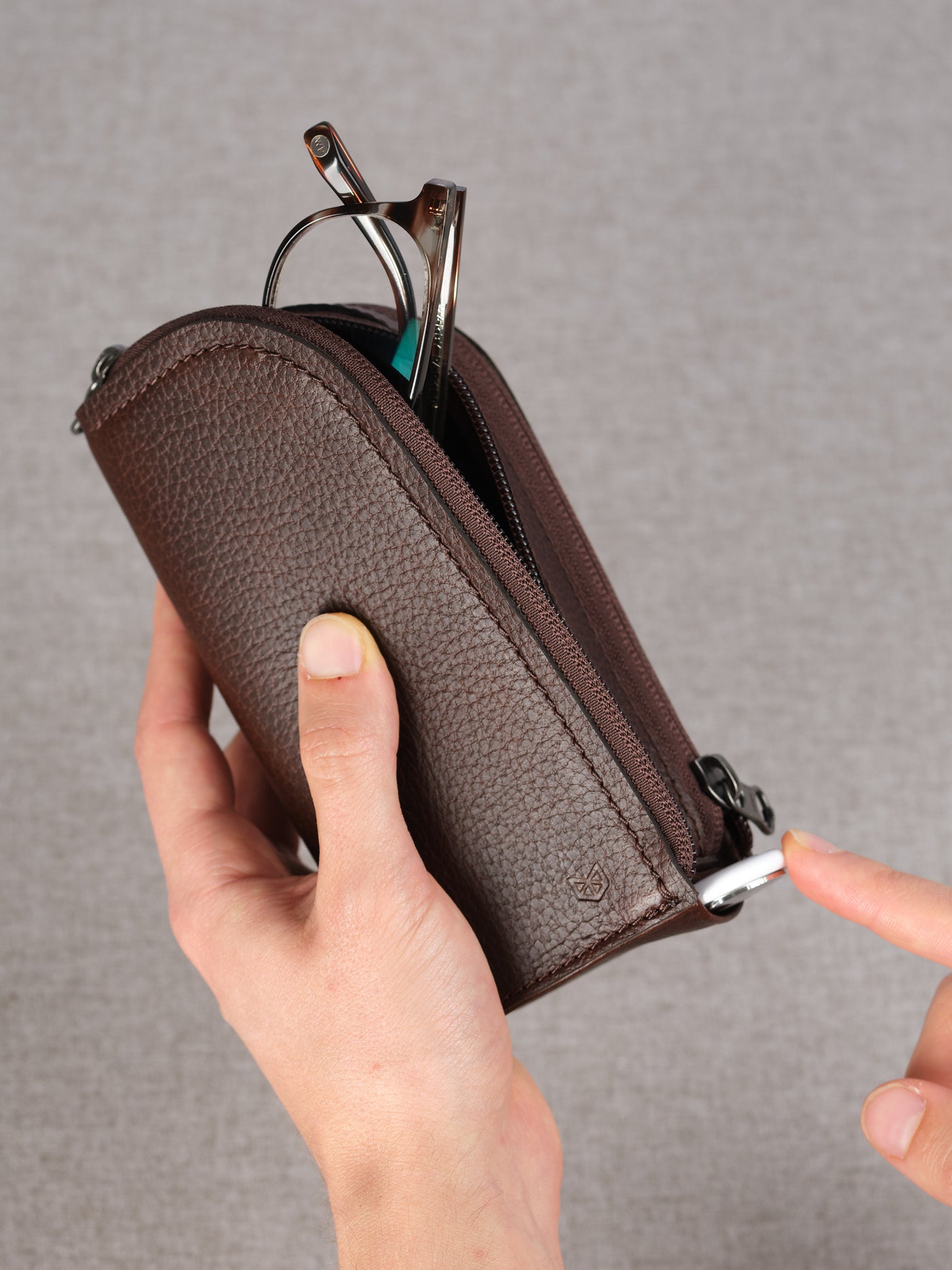 Double Glasses Case · Dark Brown by Capra Leather