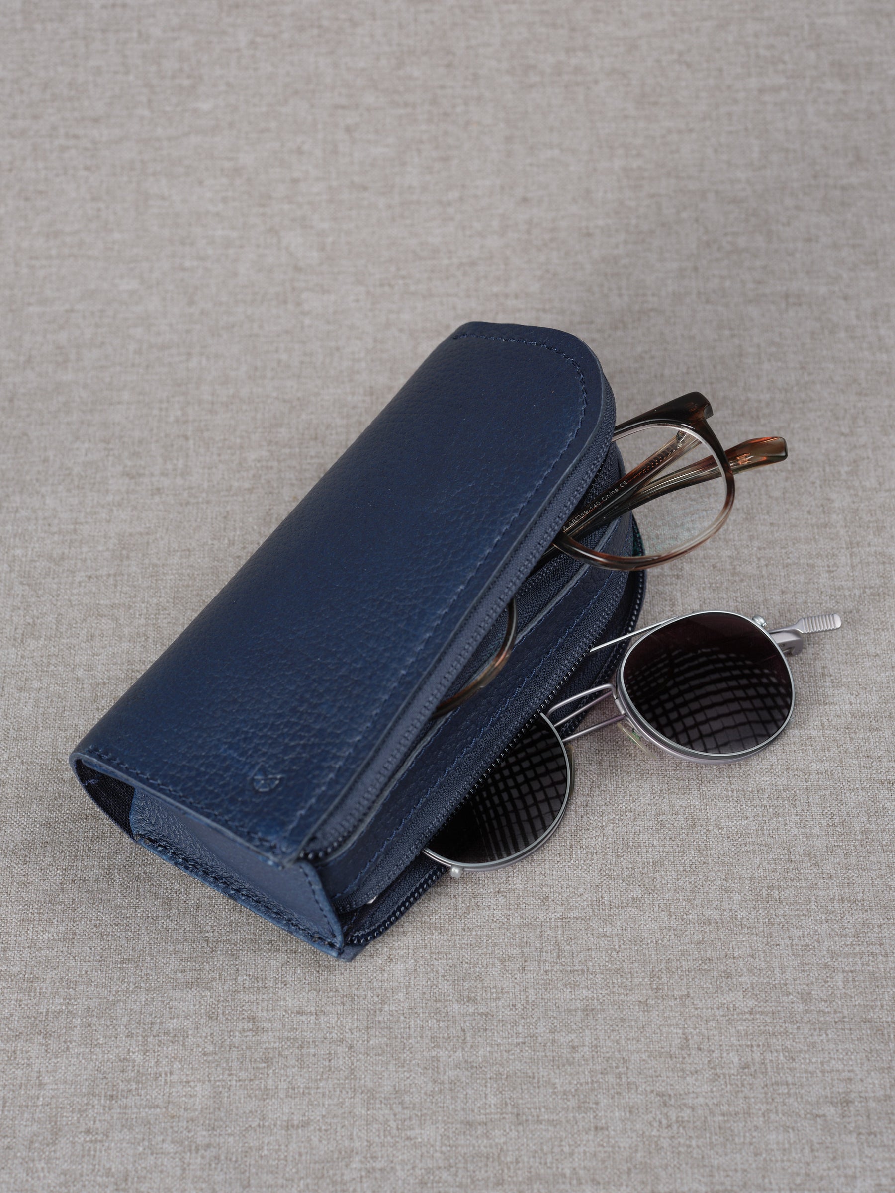 Double Glasses Case · Navy by Capra Leather