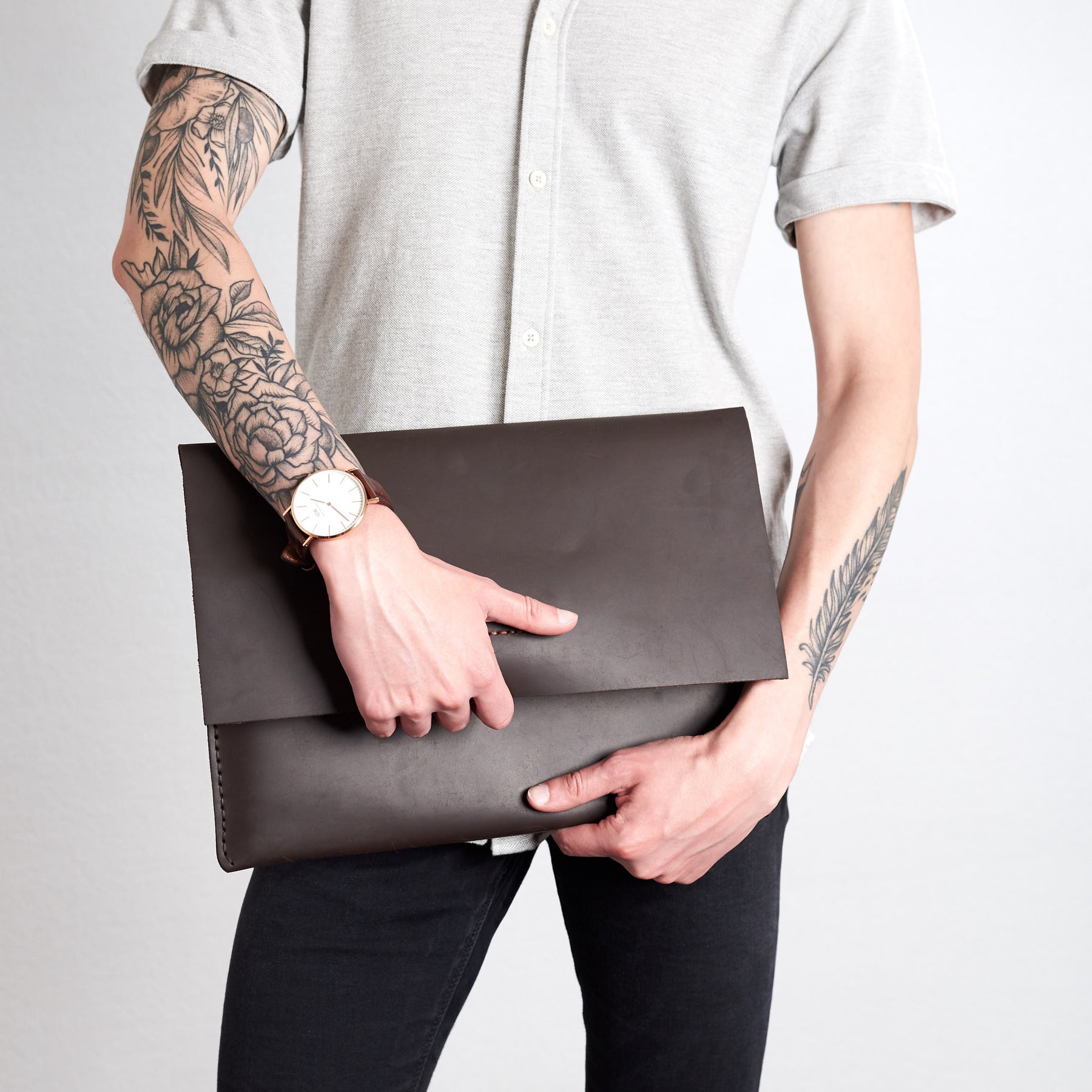 Handmade Draftsman 1 Google Pixelbook Case · Dark Brown - Capra Leather