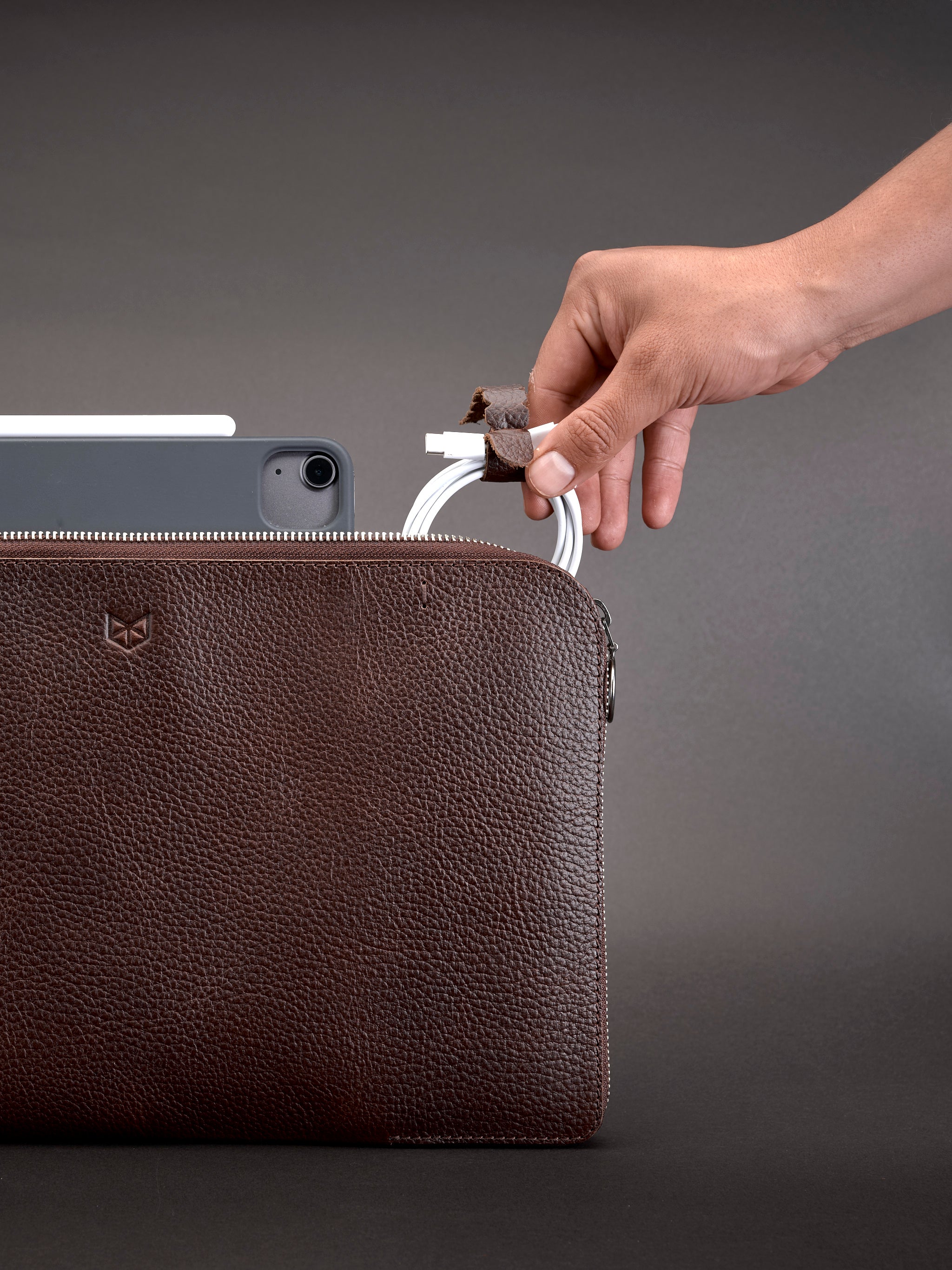 Draftsman 6 iPad Case Sleeve · Dark Brown by Capra Leather
