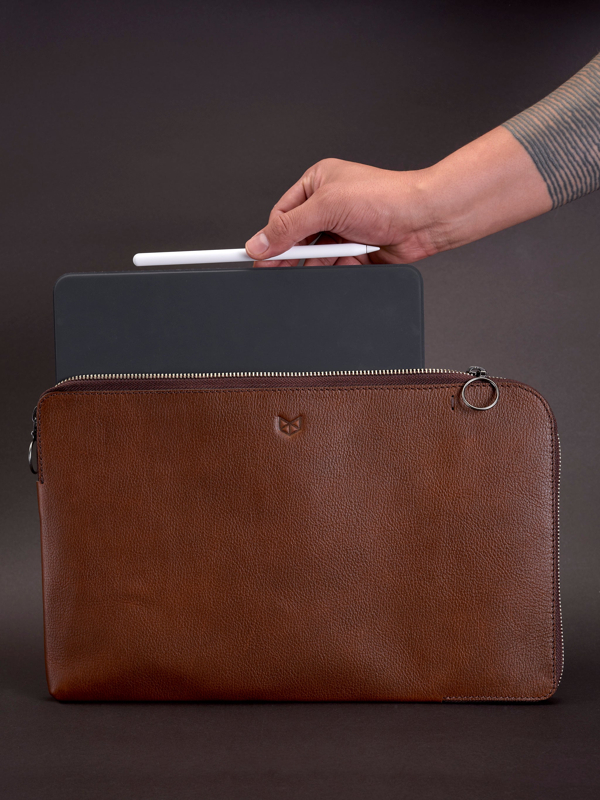 Draftsman 6 iPad Case Sleeve · Brown by Capra Leather