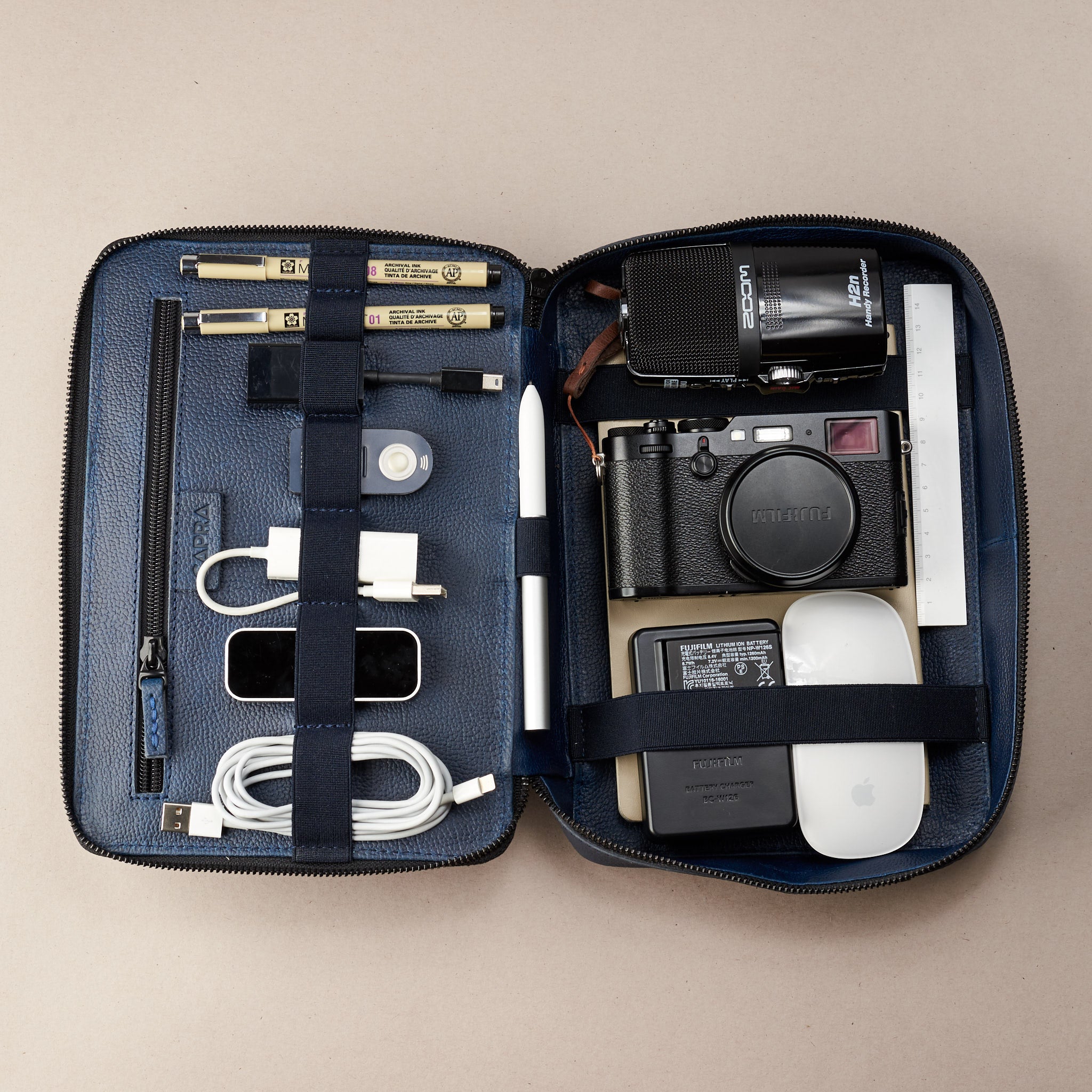 Small Gear Travel Pouch Navy by Capra Leather