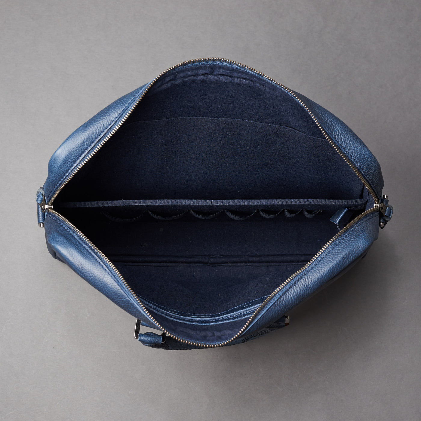 Gazeli Men's Laptop Briefcase Portfolio Navy by Capra Leather