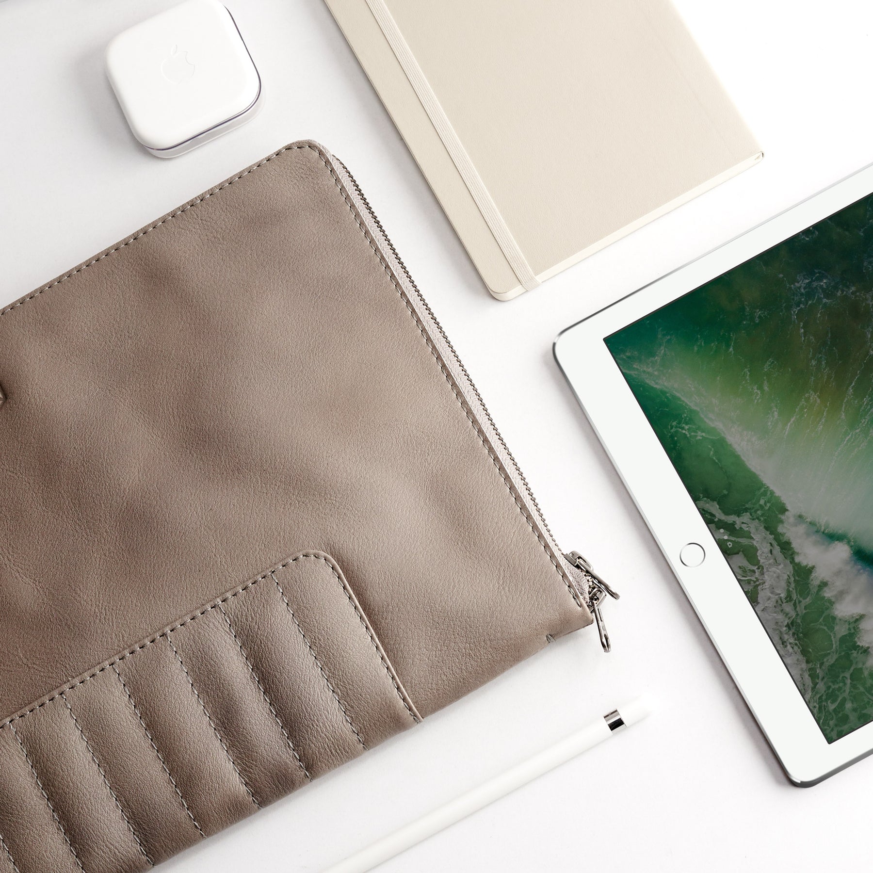 Handmade Laptop Portfolio Case · Grey by Capra Leather