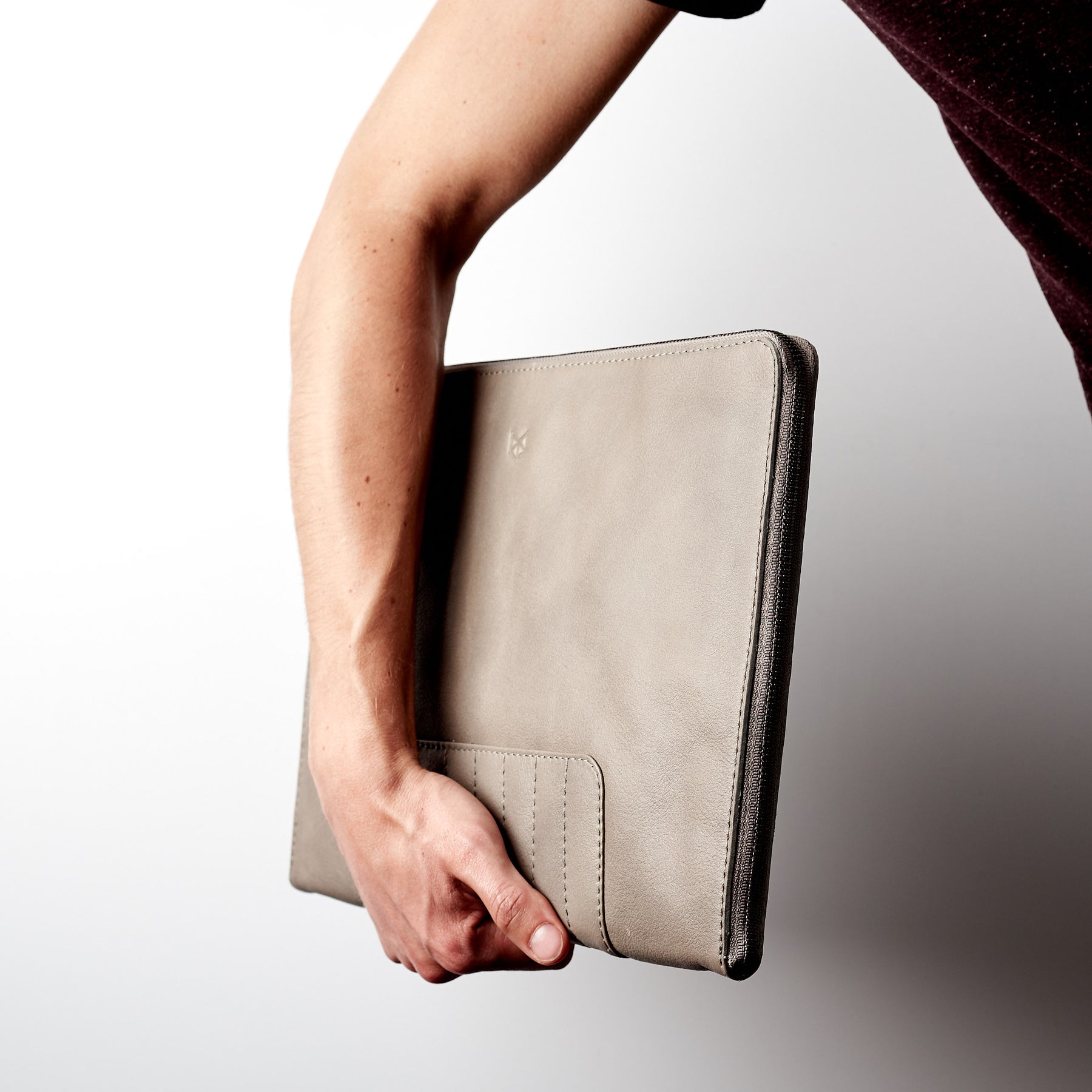 Handmade Laptop Portfolio Case · Grey by Capra Leather