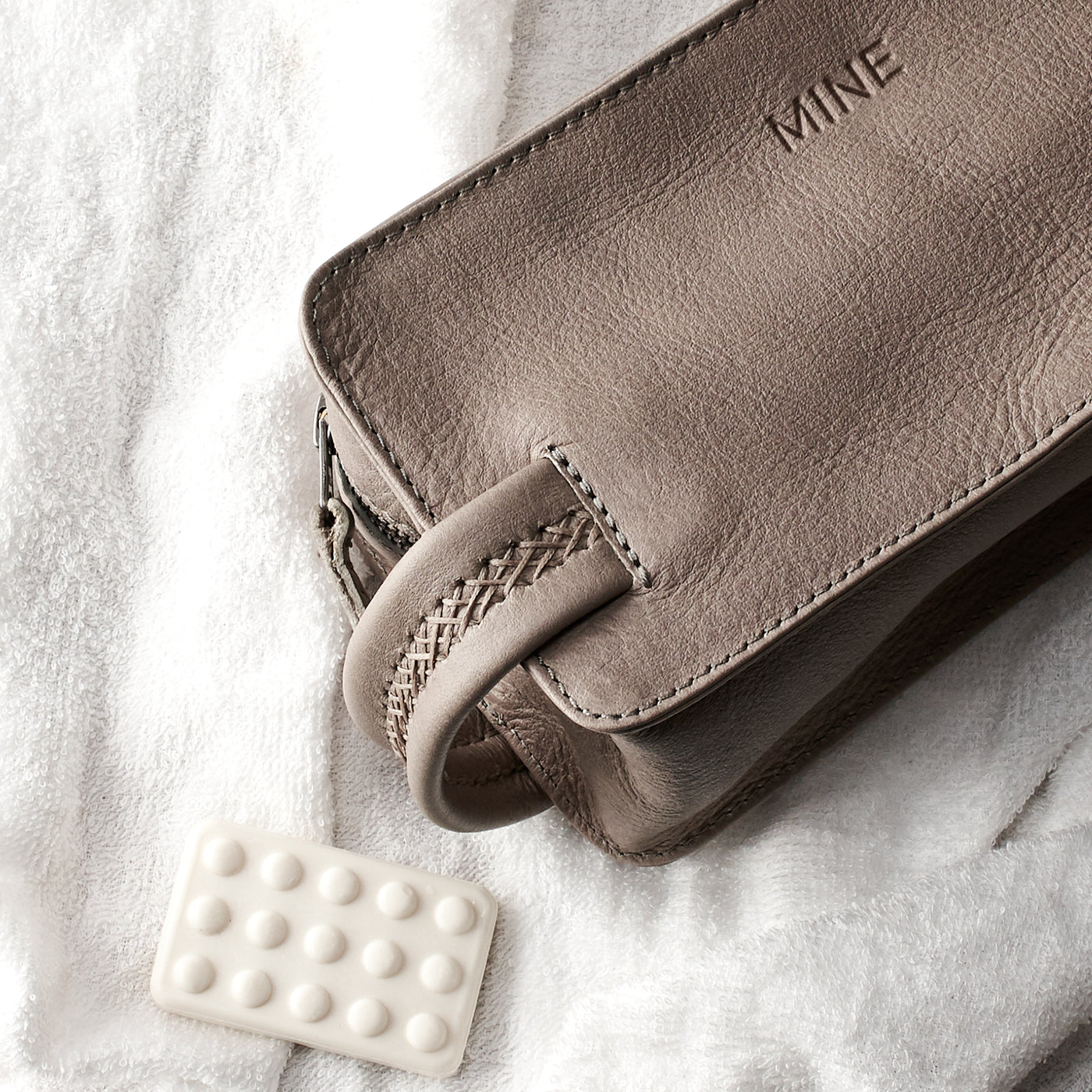 Handmade Barber Toiletry Dopp Kit · Grey by Capra Leather