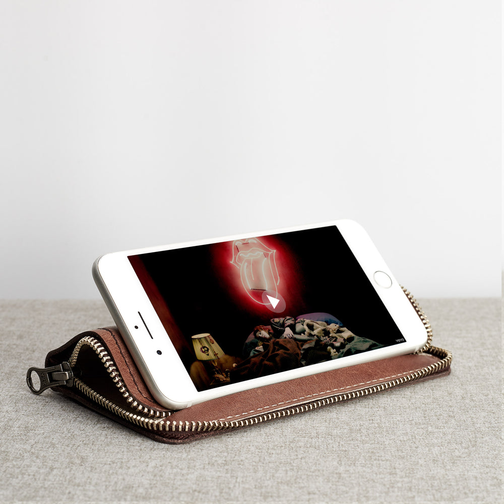 Handmade iPhone Wallet Stand Case by Capra Leather