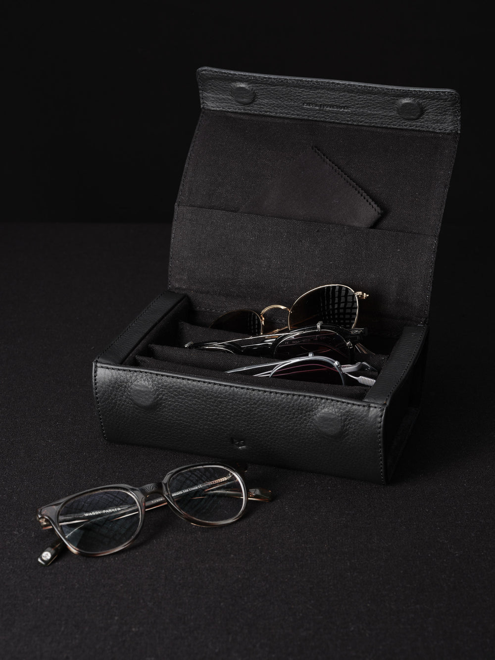 Multiple Sunglasses Travel Case · Black by Capra Leather