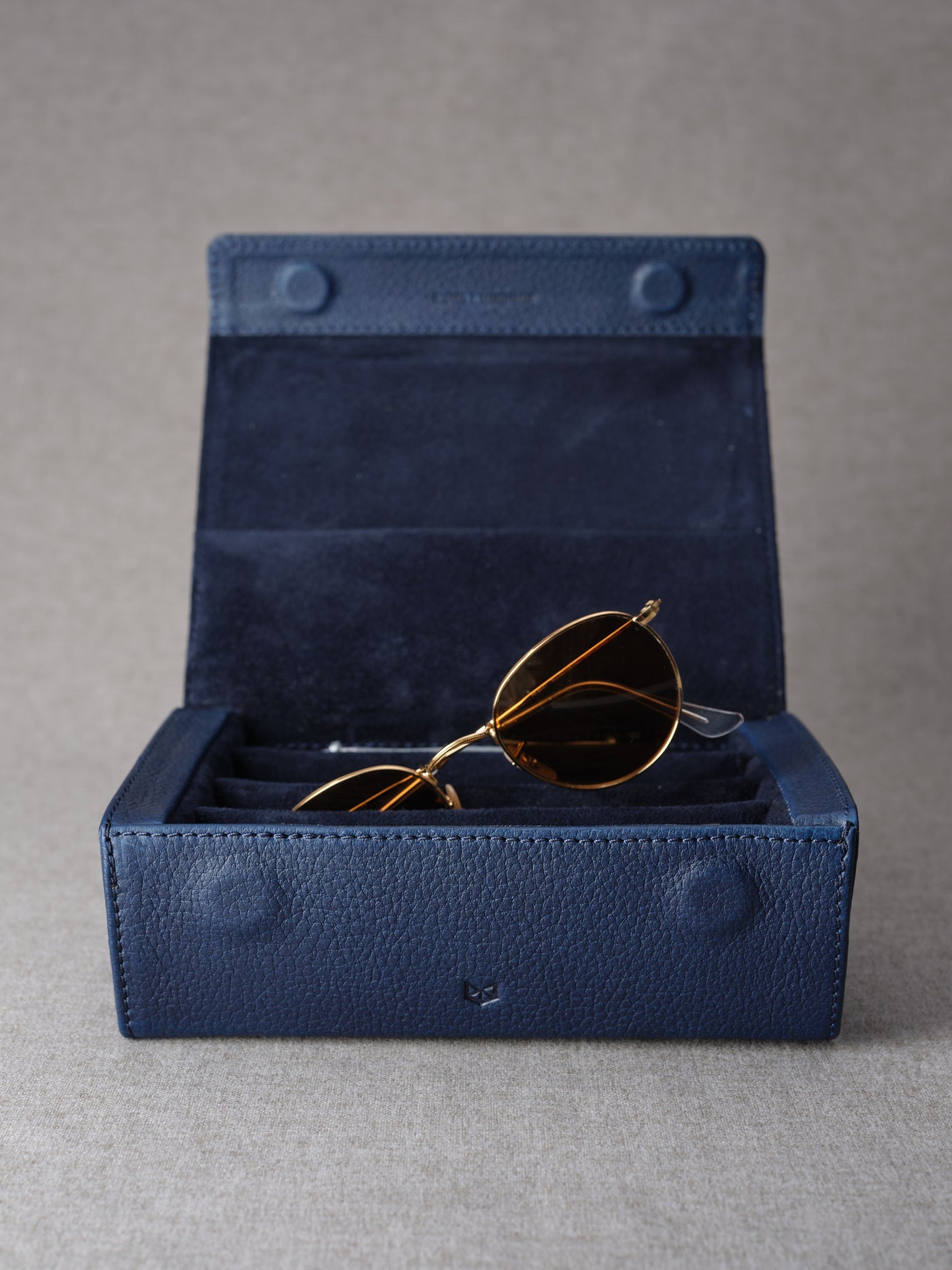 Multiple Sunglasses Travel Case · Navy by Capra Leather