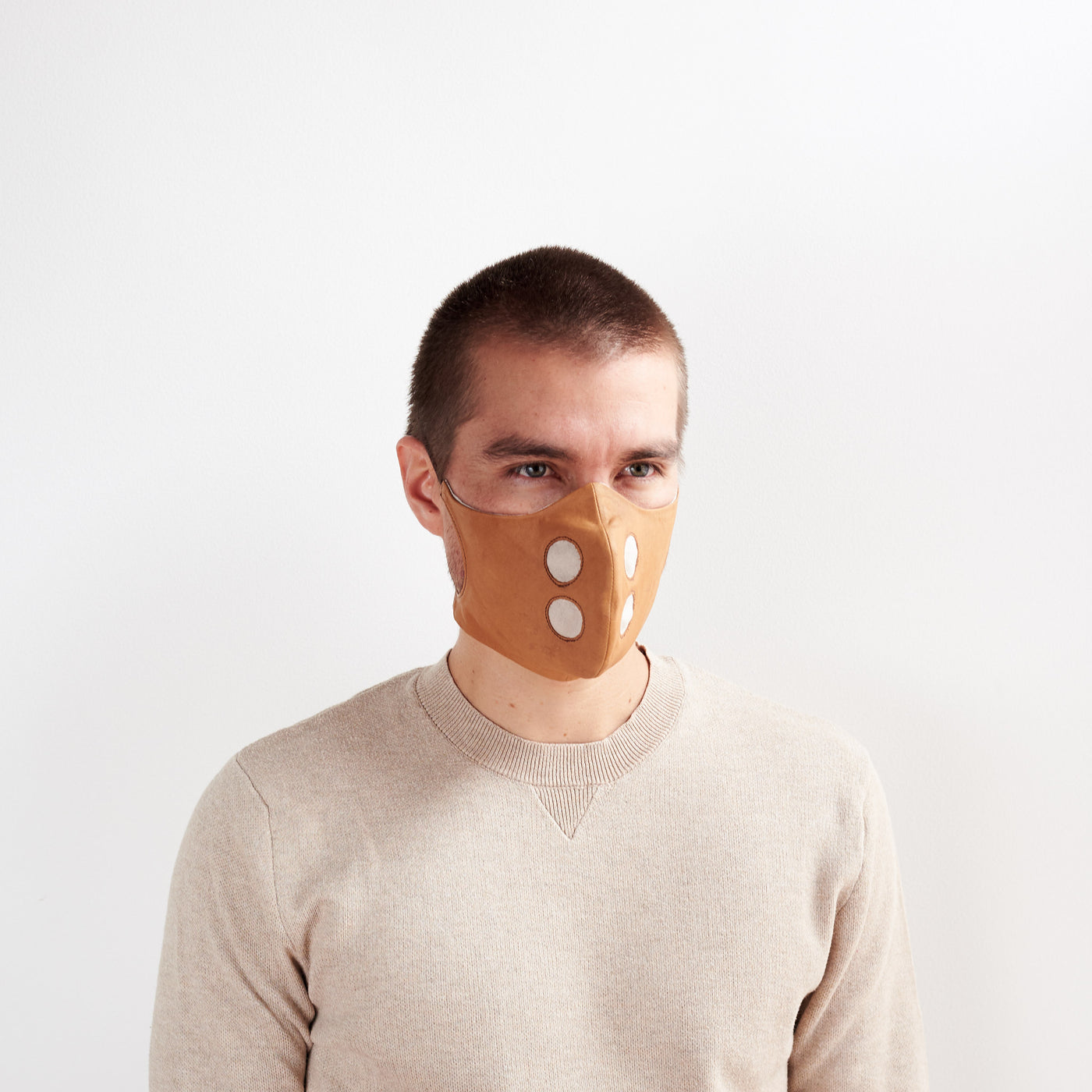 Organica Leather Face Mask Washable Reusable · Tan - Capra Leather