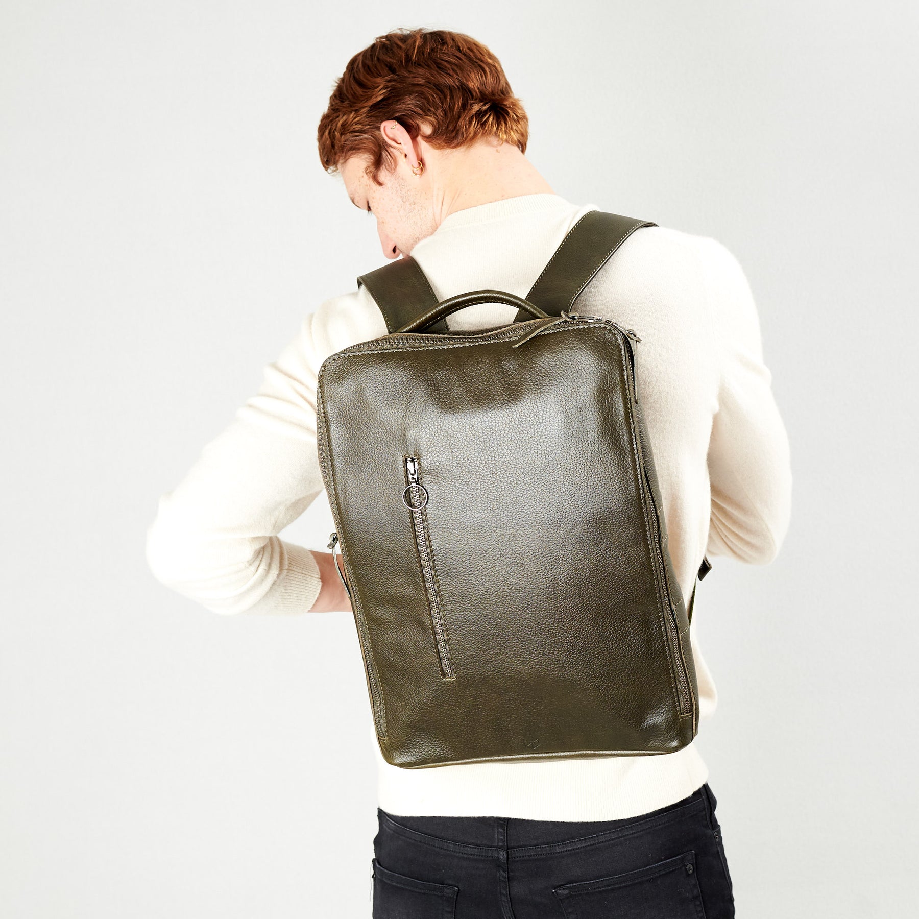 Saola Tech Backpack · Green by Capra Leather