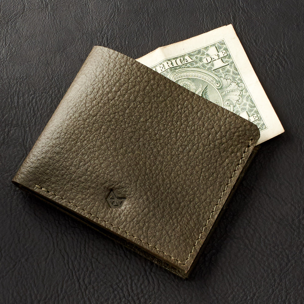 Handmade Slim Men's Bifold Wallet · Green by Capra Leather
