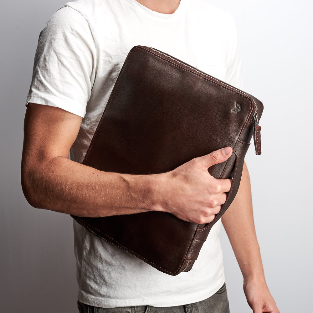 Medium Laptop Gear Bag 14″ · Brown by Capra Leather