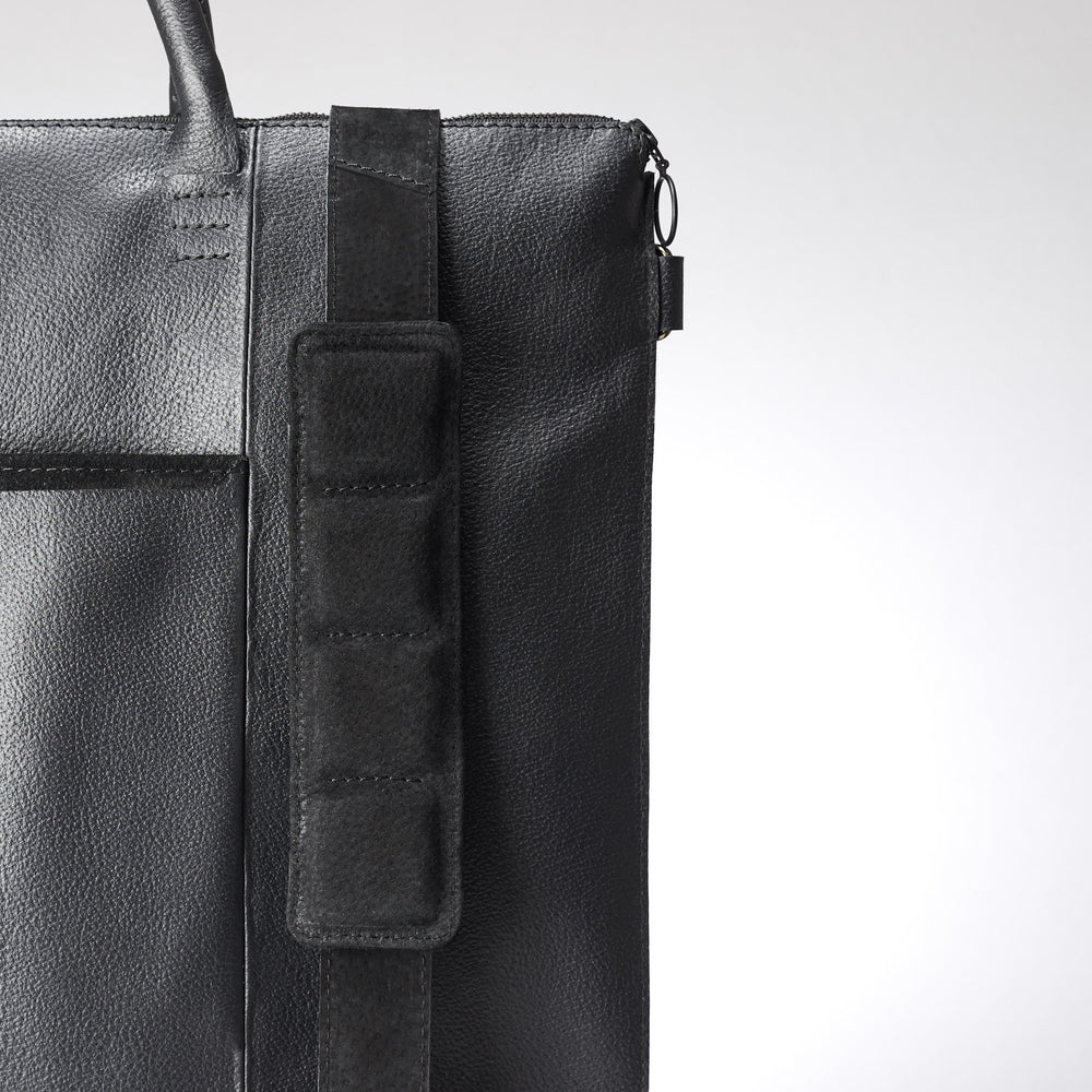 Helmet Zipper Tote Work Bag · Black by Capra Leather