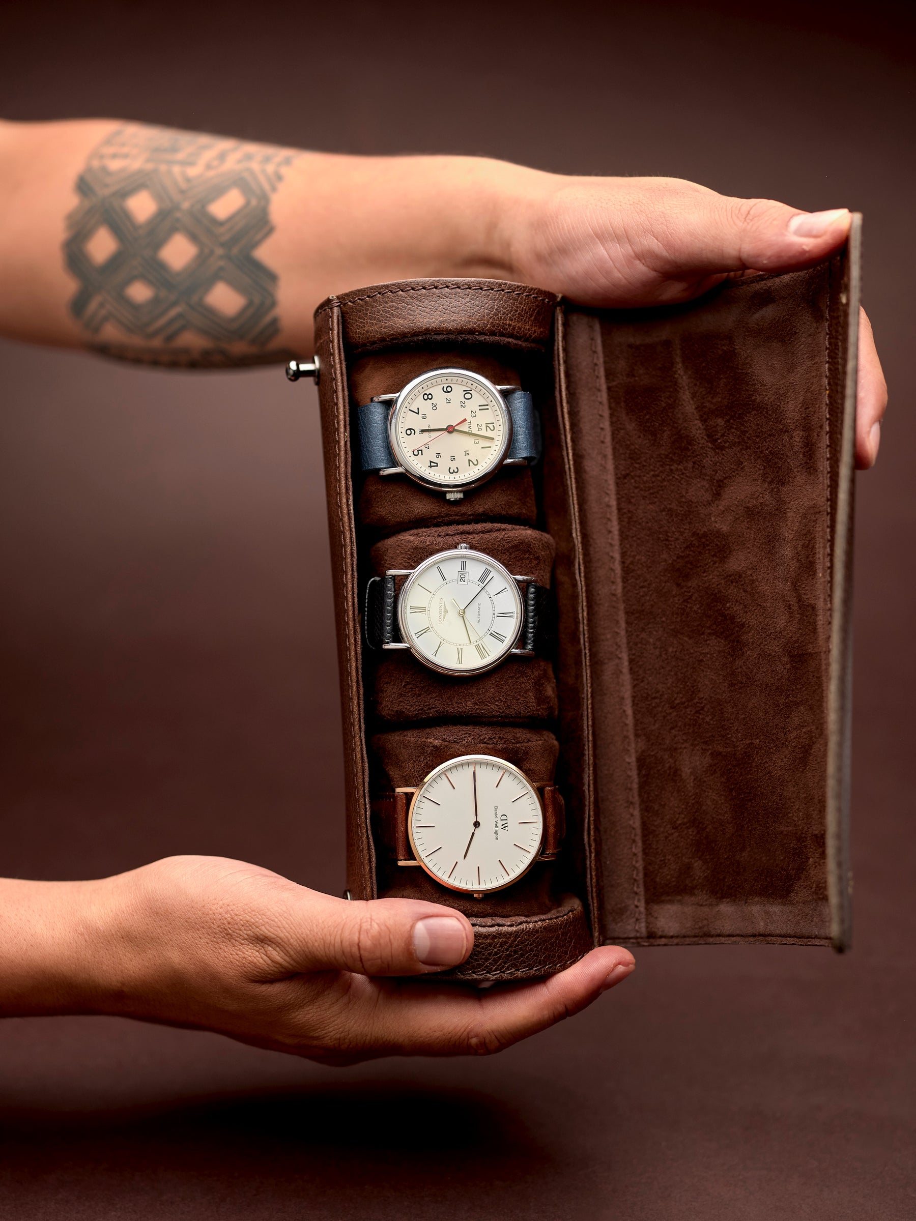 Leather Travel Watch Cases & Watch Rolls by Capra - Capra Leather