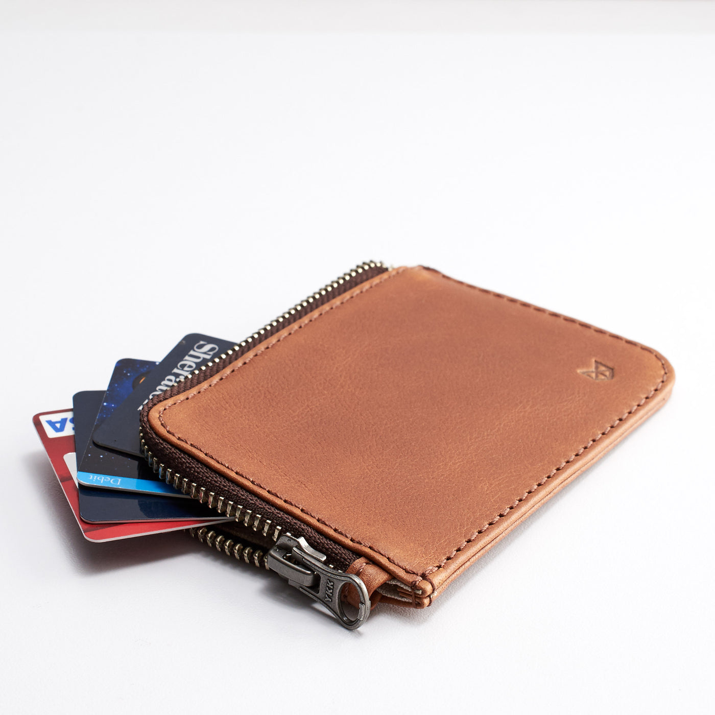 Handmade Zipper Card Holder · Tan by Capra Leather